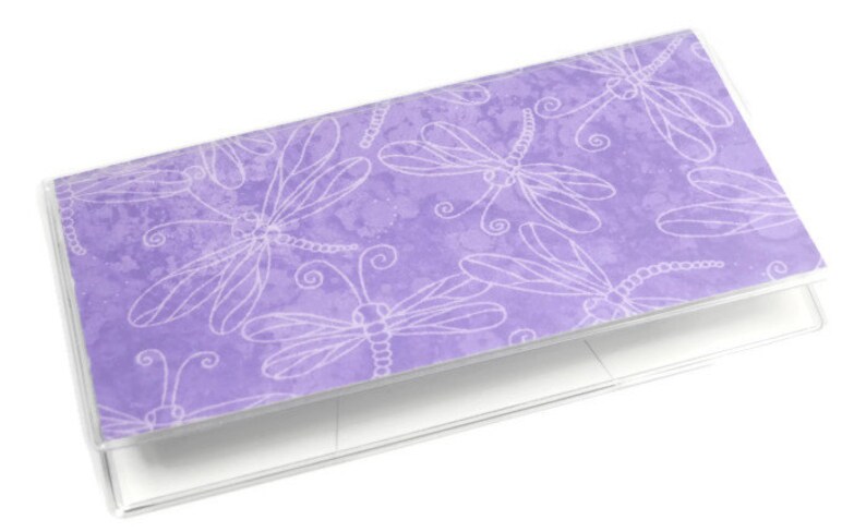 Checkbook Cover Lavender Dragonfly - Etsy