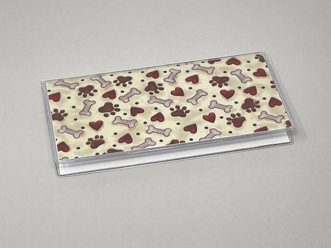 Checkbook Cover Dog Bones Hearts - Etsy
