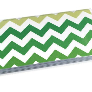 Checkbook Cover Green Ombre Chevron - Etsy