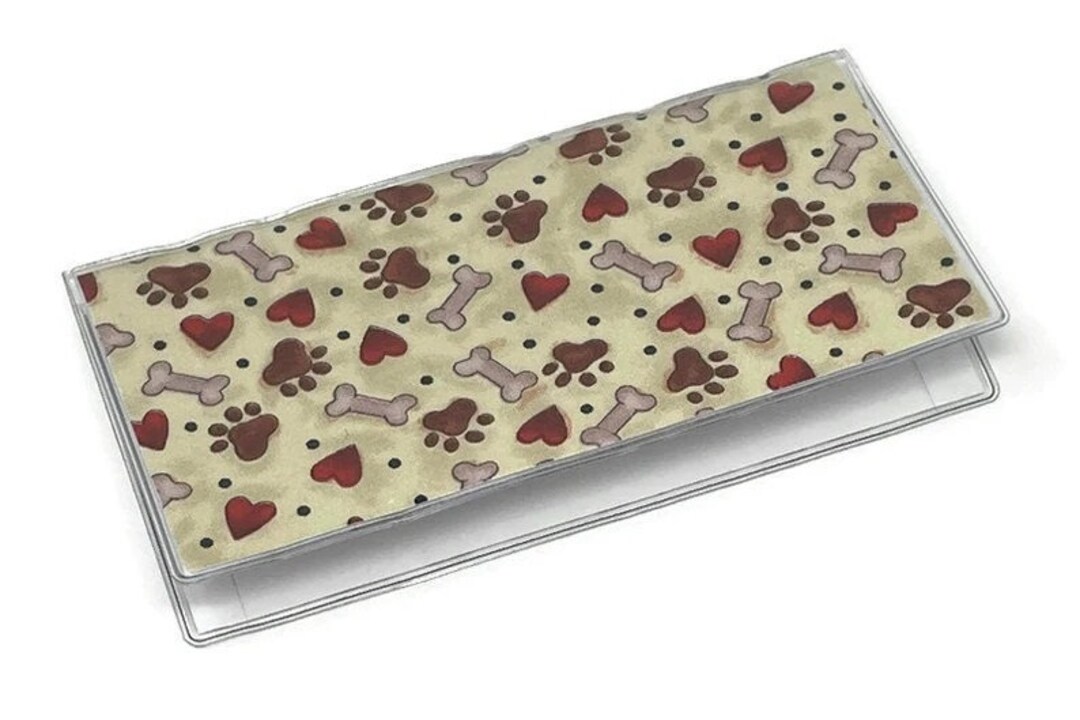 Checkbook Cover Dog Bones Hearts - Etsy