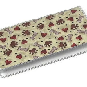 Checkbook Cover Dog Bones Hearts - Etsy
