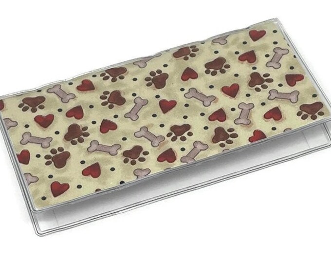 Checkbook Cover Dog Bones Hearts - Etsy