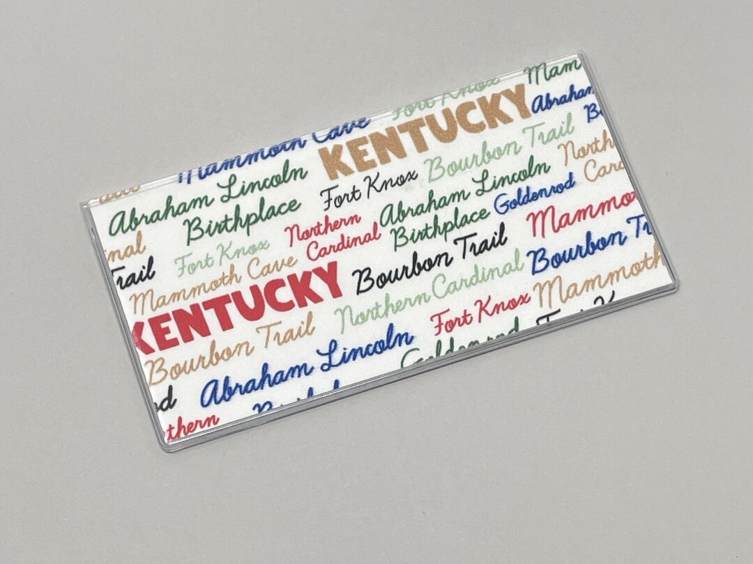 Checkbook Cover Kentucky Words - Etsy