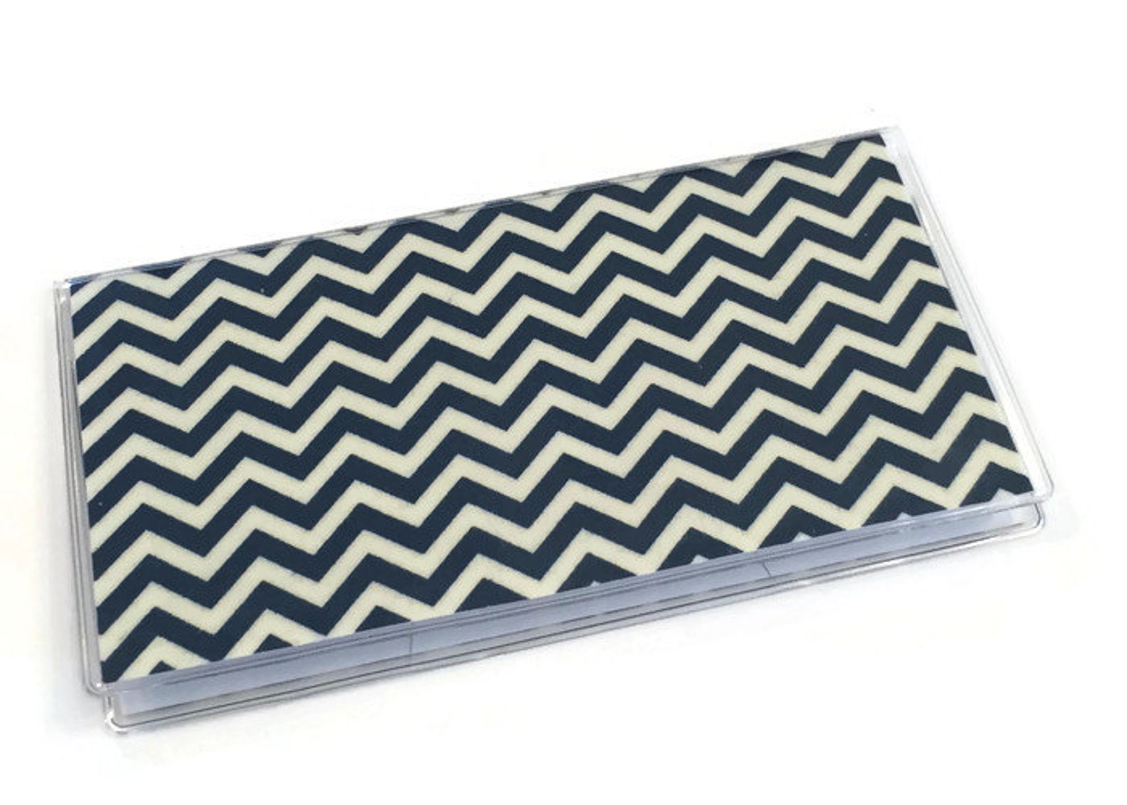 Checkbook Cover Navy Chevron | Etsy