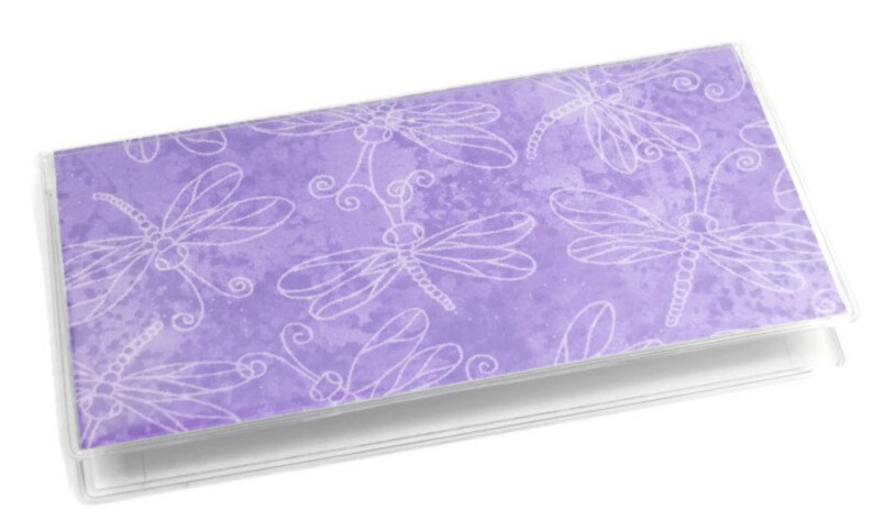 Checkbook Cover Lavender Dragonfly - Etsy