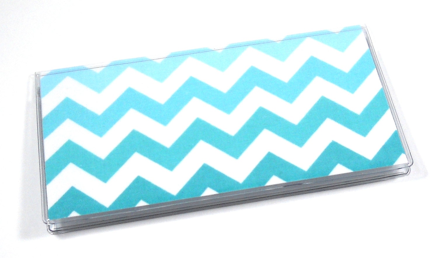 Checkbook Cover Blue Chevron - Etsy