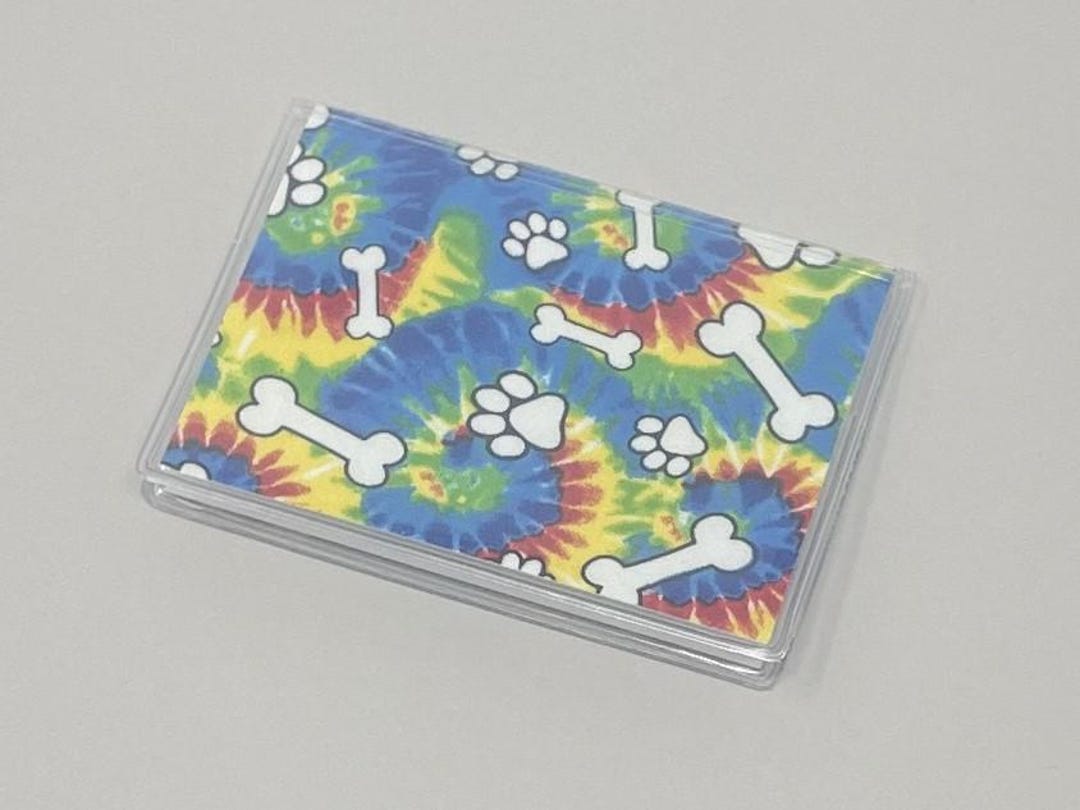Card Case Mini Wallet Tie Dye Dog Bones & Paws - Etsy