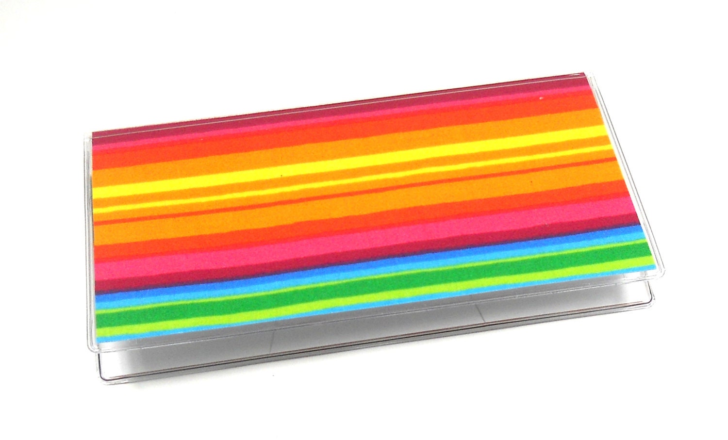 Checkbook Cover Rainbow Stripes | Etsy