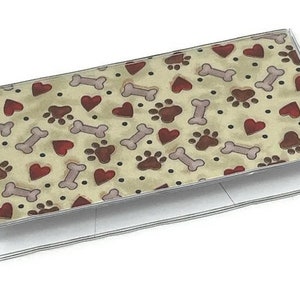 Checkbook Cover Dog Bones Hearts - Etsy