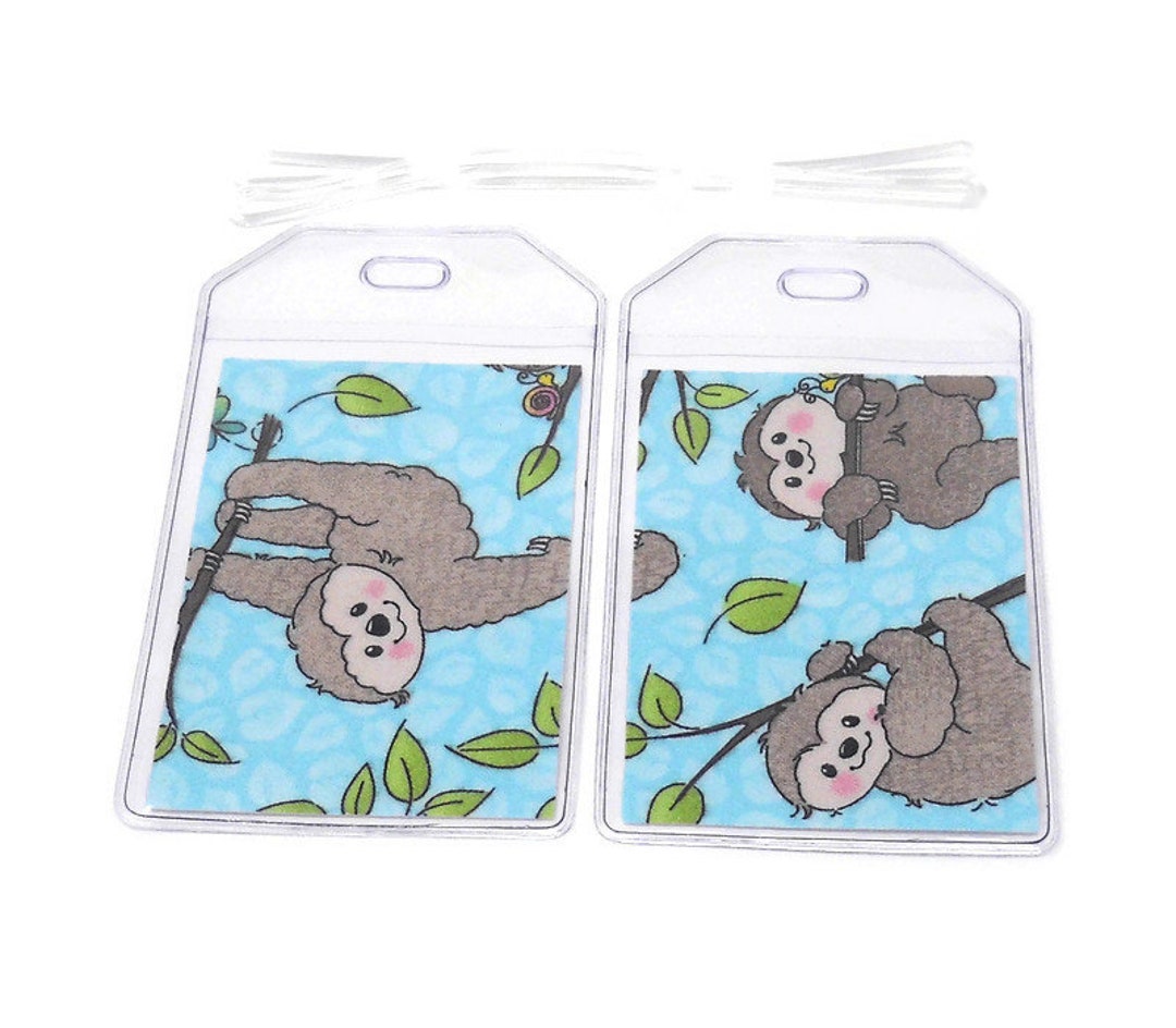 SALE Luggage Tags Set of 2 Happy Sloths - Etsy