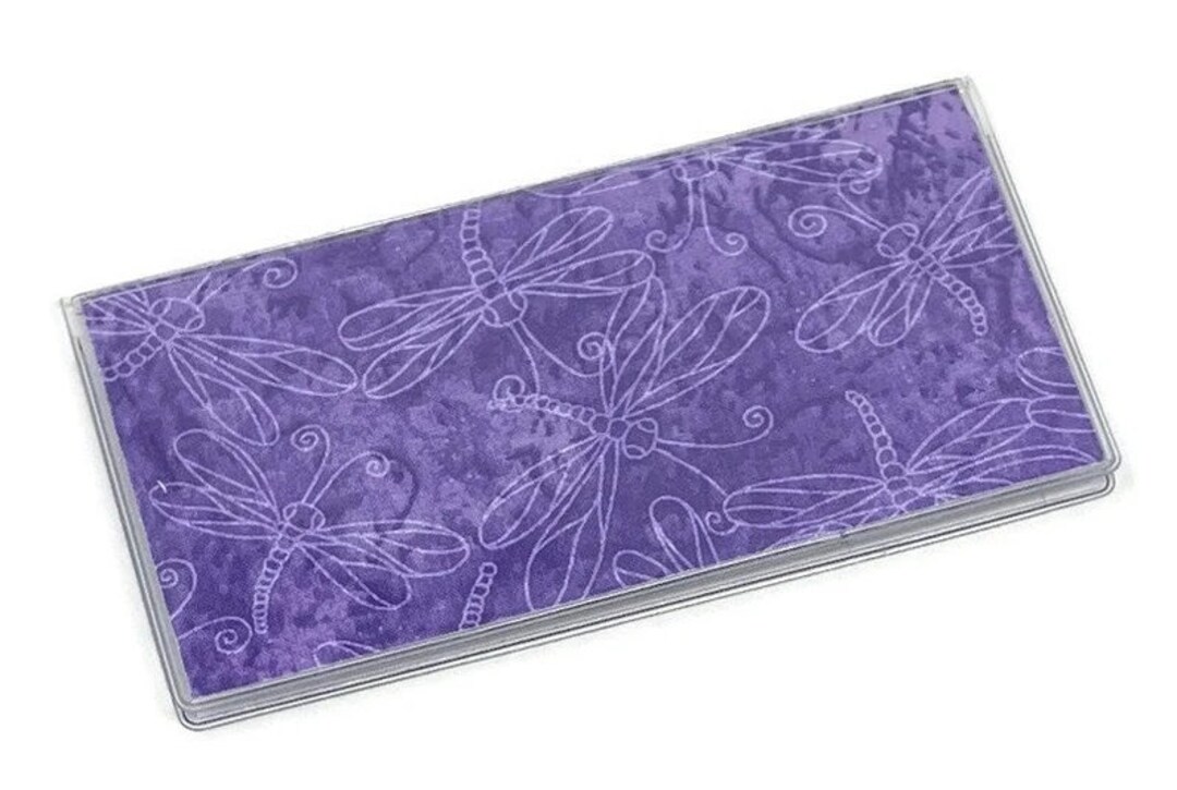 Checkbook Cover Lavender Dragonfly - Etsy