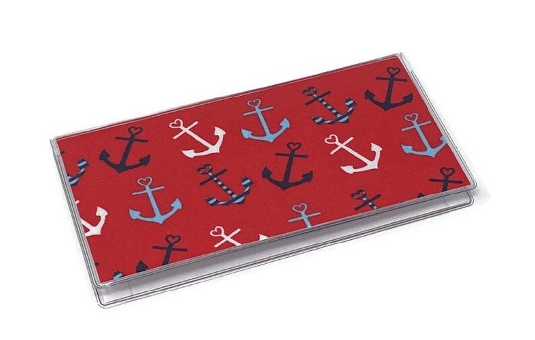 Checkbook Cover Anchor Hearts - Etsy