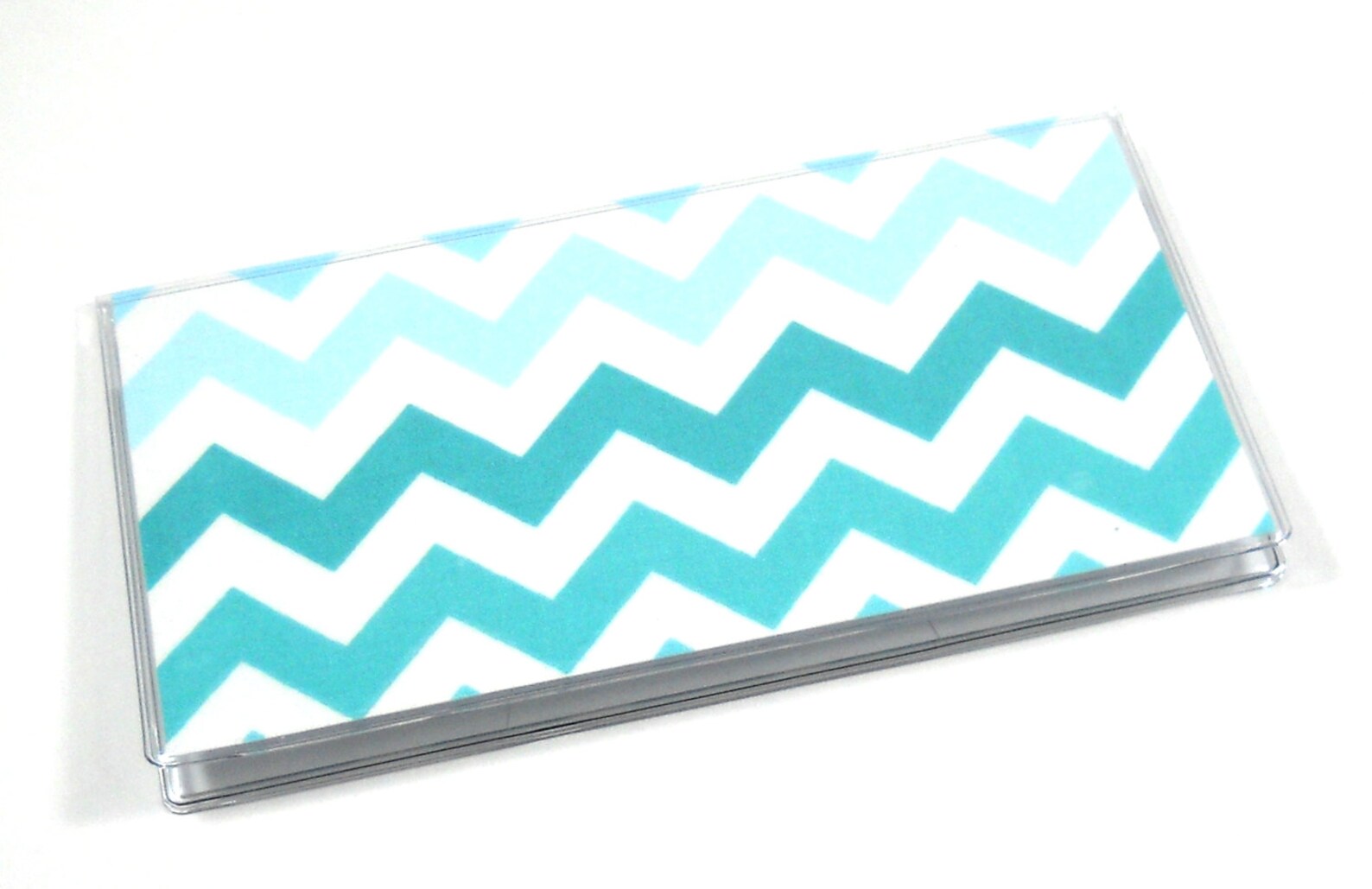 Checkbook Cover Blue Chevron - Etsy