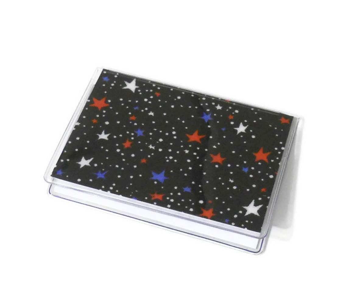 Card Case Mini Wallet Red White & Blue Stars | Etsy