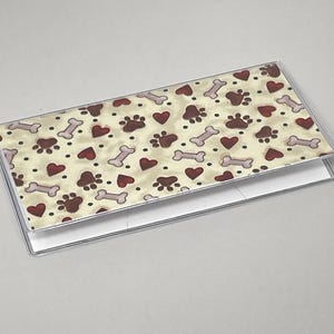 Checkbook Cover Dog Bones Hearts - Etsy