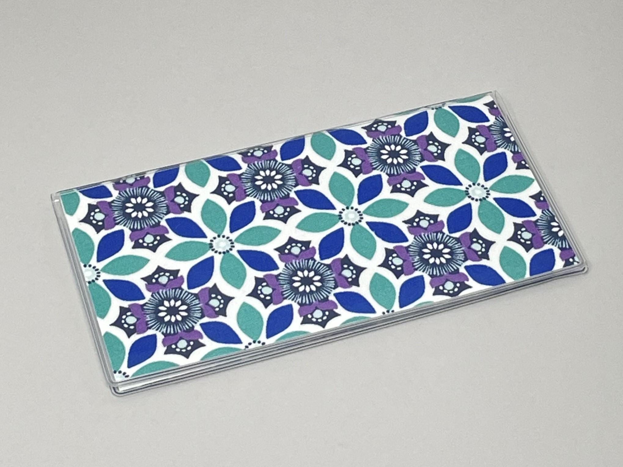 Checkbook Cover Medallion Blue & Teal - Etsy