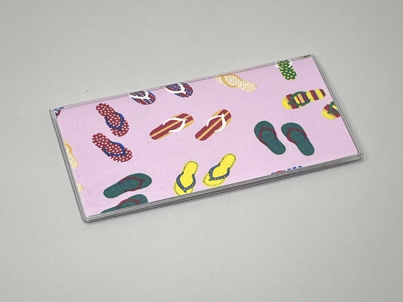 Checkbook Cover Flip Flops on Pink - Etsy