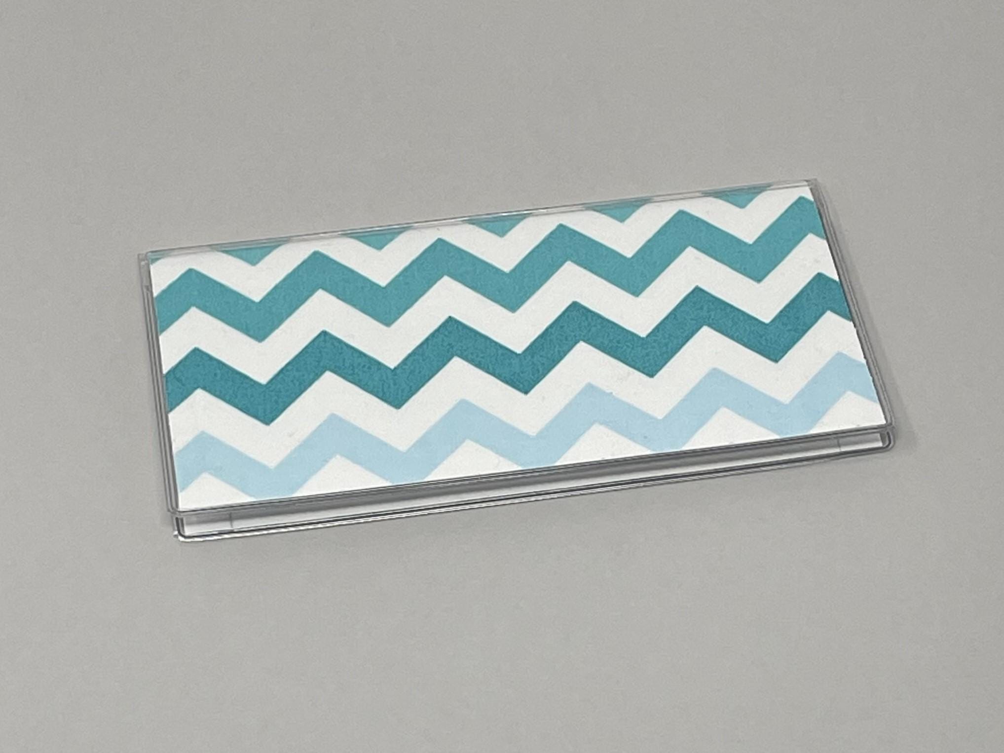 Checkbook Cover Blue Chevron - Etsy