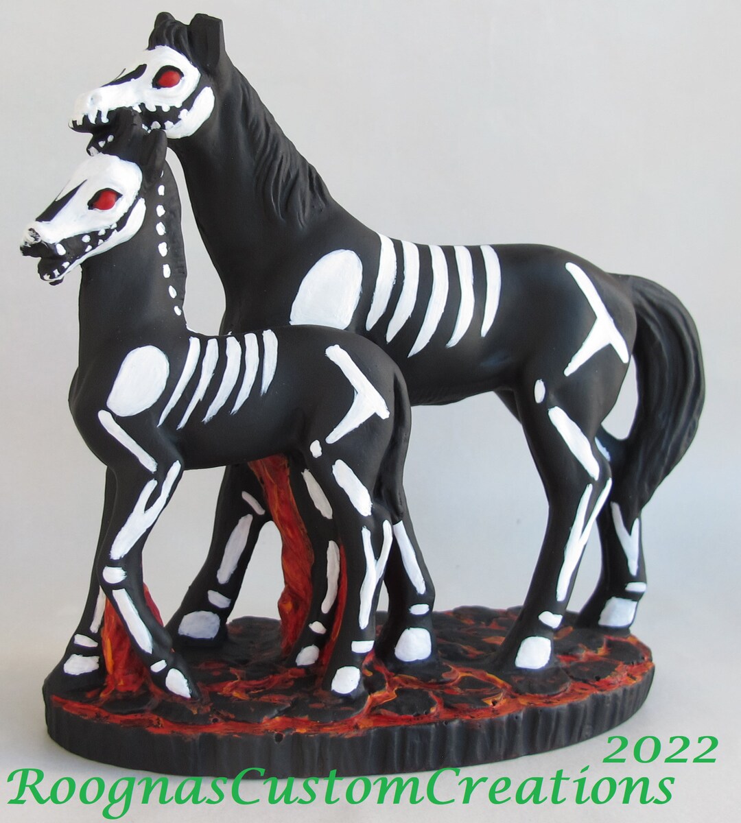Skeleton Horses - Ceramic - Hellfire - Halloween - Gothic, Goth - Etsy