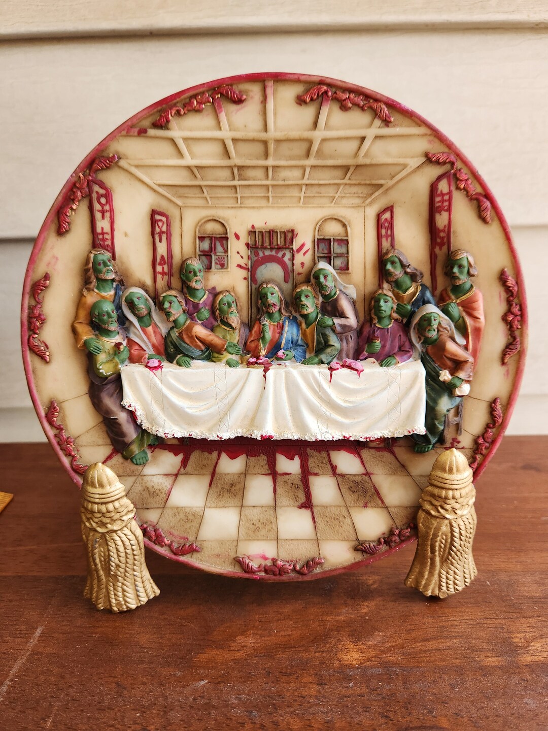 Zombie Jesus - Last Supper - Wall Plaque - Horror, Walking Dead, Undead ...