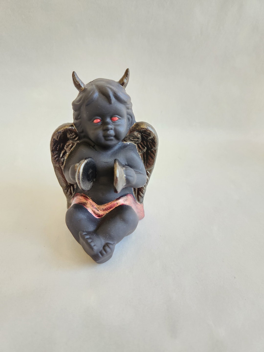 Cymbals Baby Demon, Devil - Ceramic, Figurine - Halloween - Gothic ...