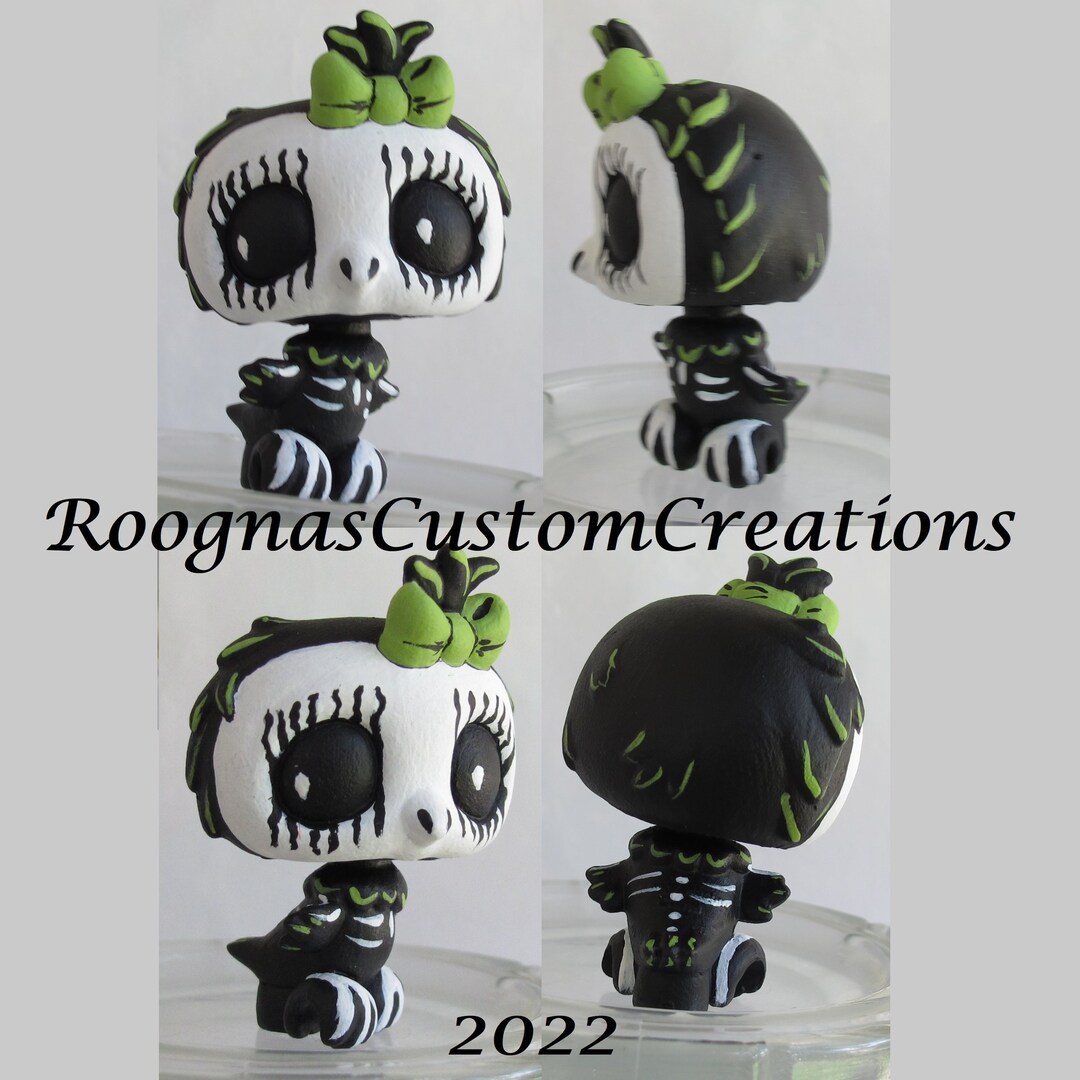 Goth Corpse Paint Bird Skeleton Custom, Littlest Pet Shop, LPS, OOAK ...