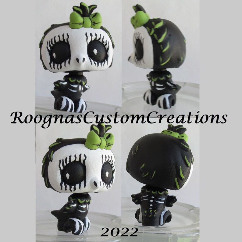 Goth Corpse Paint Bird Skeleton Custom, Littlest Pet Shop, LPS, OOAK ...