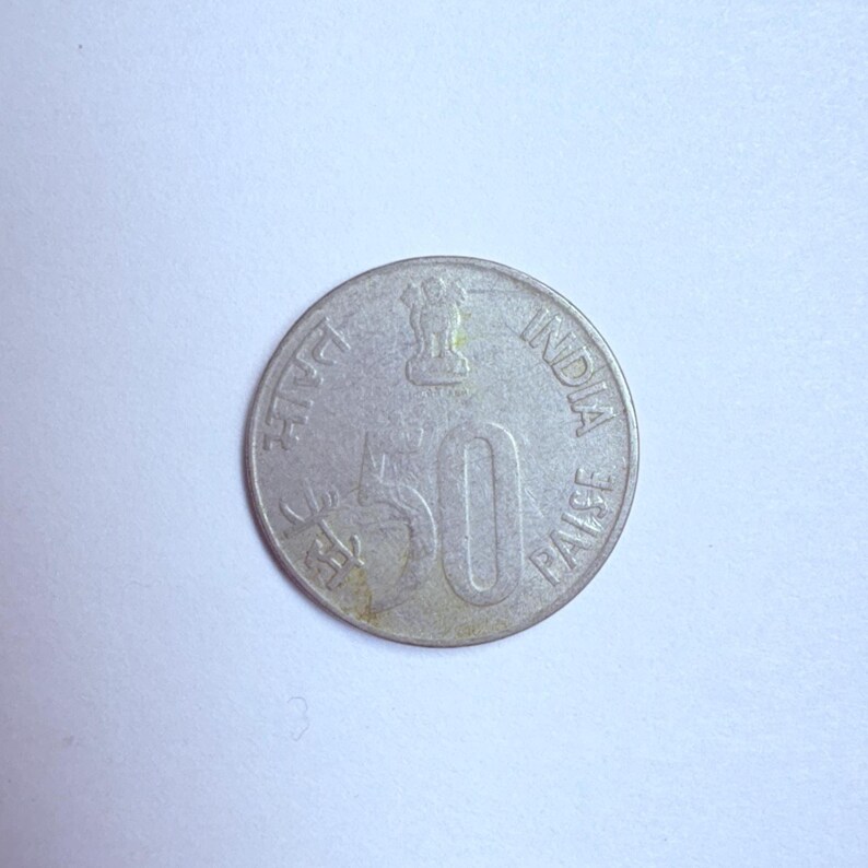 India 50 Paisa Coin (1964–2002) – Vintage Half Rupee Coin – Random Year ...