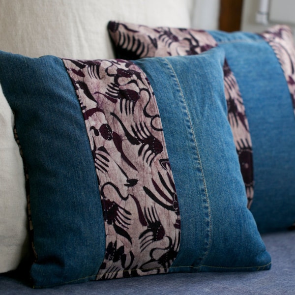 Denim Pillow - Etsy