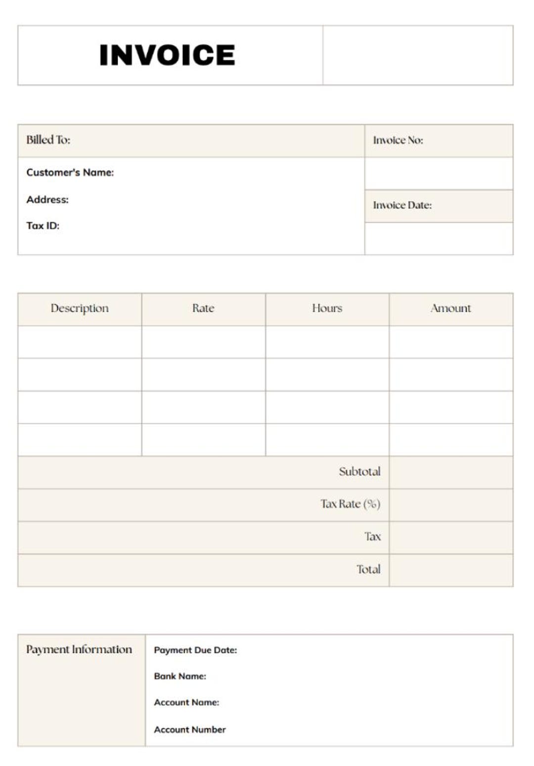 Digital Sales Invoice Template - Etsy