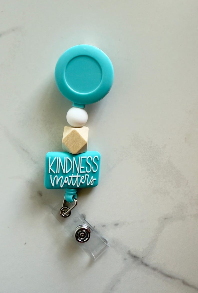 Beaded Badge Reel: Retractable ID Holder With Silicone Charm - Etsy