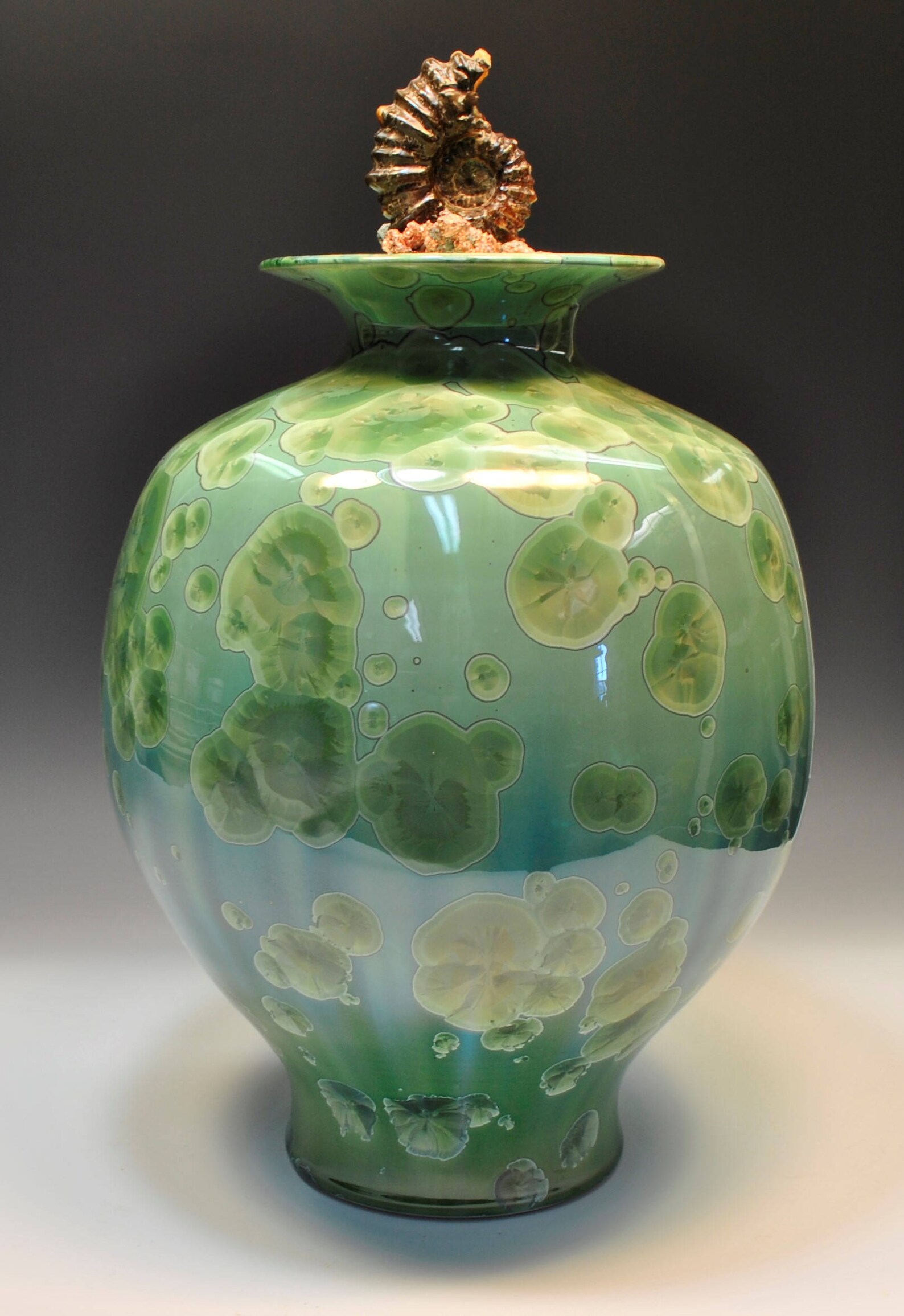 Crystalline Glazed Pottery Jar With Ammonite and Copper - Etsy
