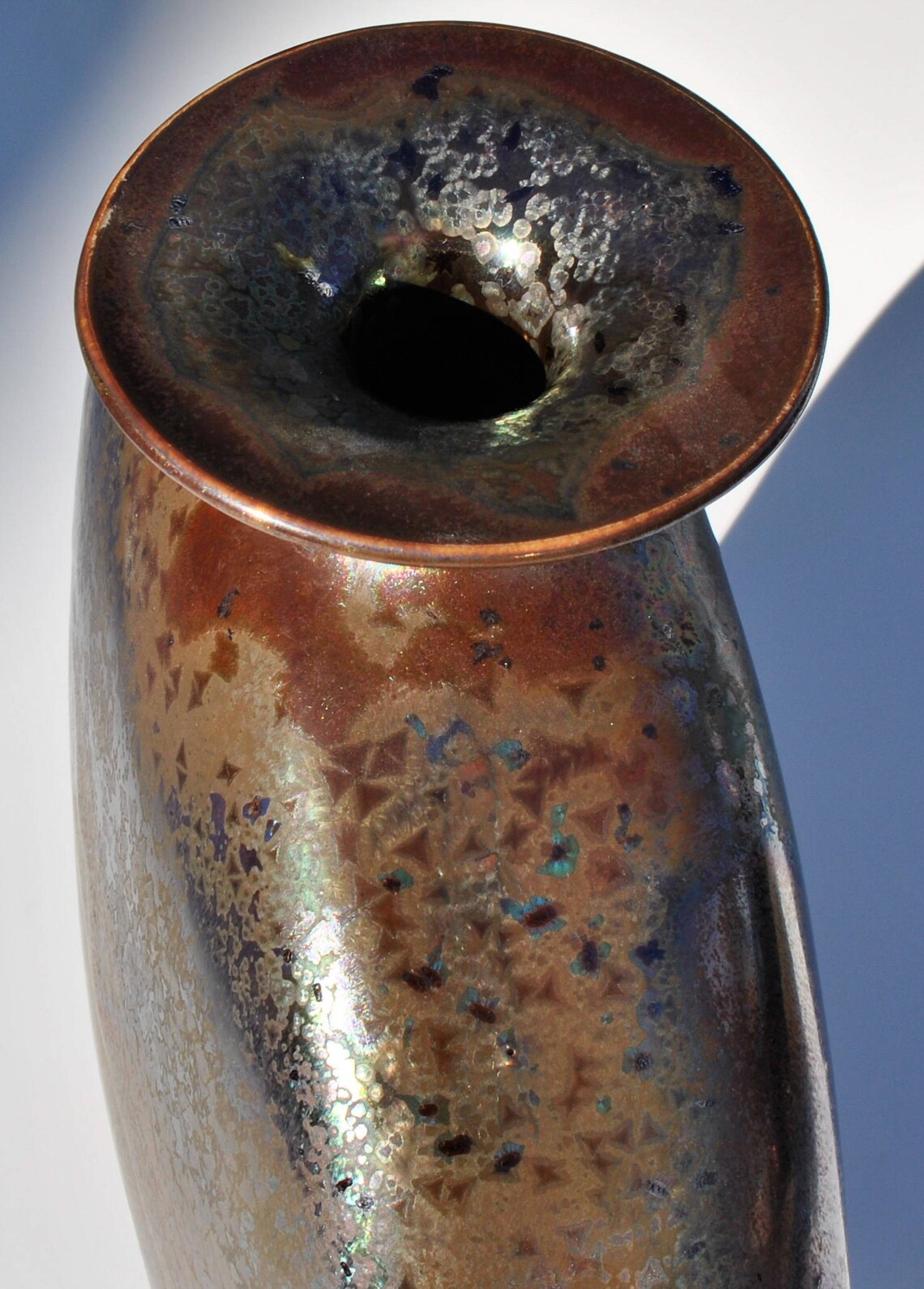 Iridescent Bronze Copper Crystalline Glazed Pottery Porcelain Vase - Etsy