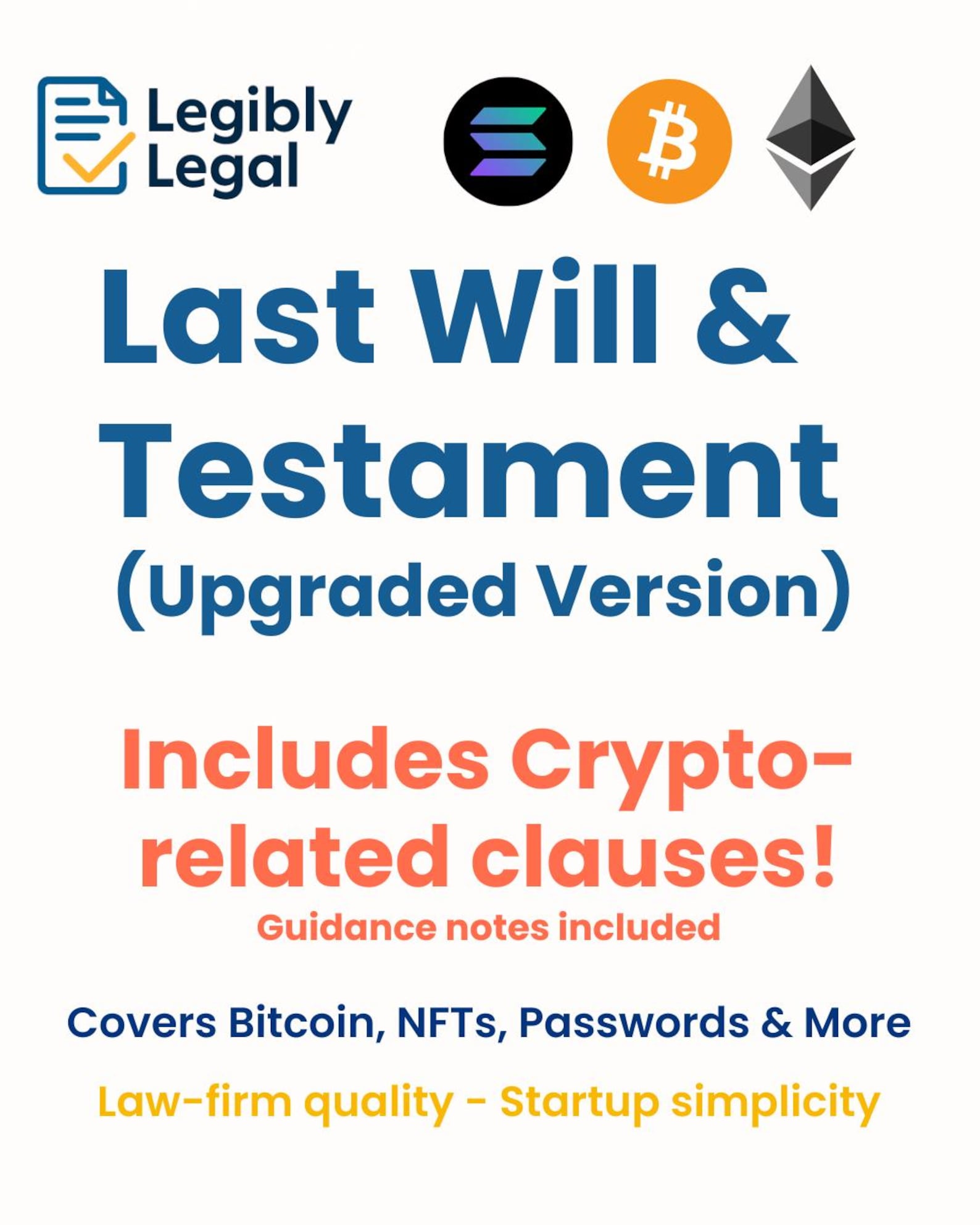 Last Will and Testament Template (upgraded Version) Includes Crypto ...