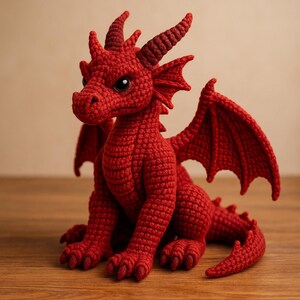 Lava Red Dragon Crochet Pattern PDF – Realistic Amigurumi Plush Toy ...