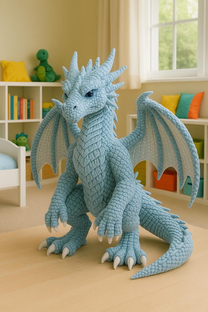 Ice Dragon Amigurumi Crochet Pattern PDF – Fierce Fantasy Plush – No ...