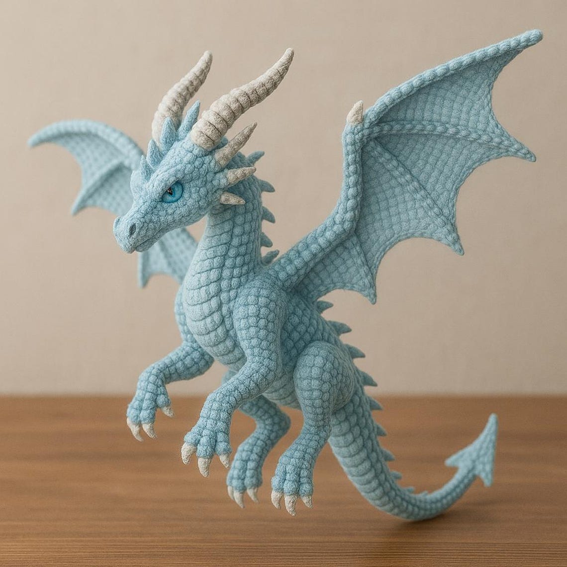 Ice Sky Dragon Crochet Pattern – Realistic Amigurumi Dragon Plush ...