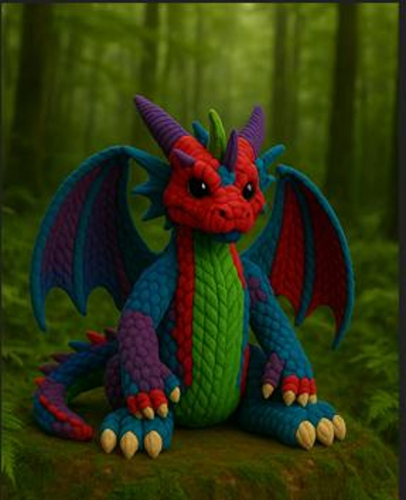 Colorful Crochet Dragon Pattern PDF – Large Amigurumi Fantasy Plush Toy ...