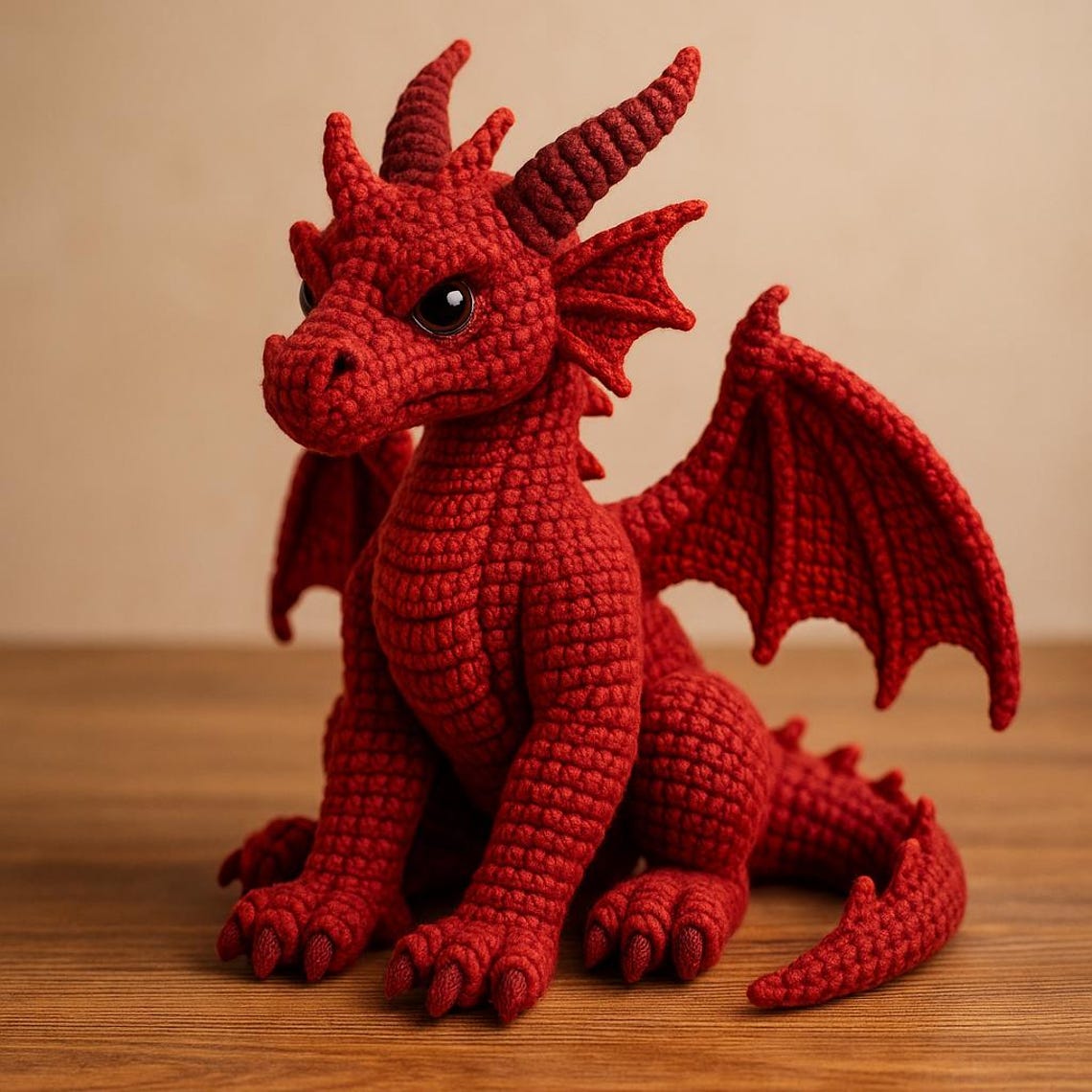 Lava Red Dragon Crochet Pattern PDF – Realistic Amigurumi Plush Toy ...
