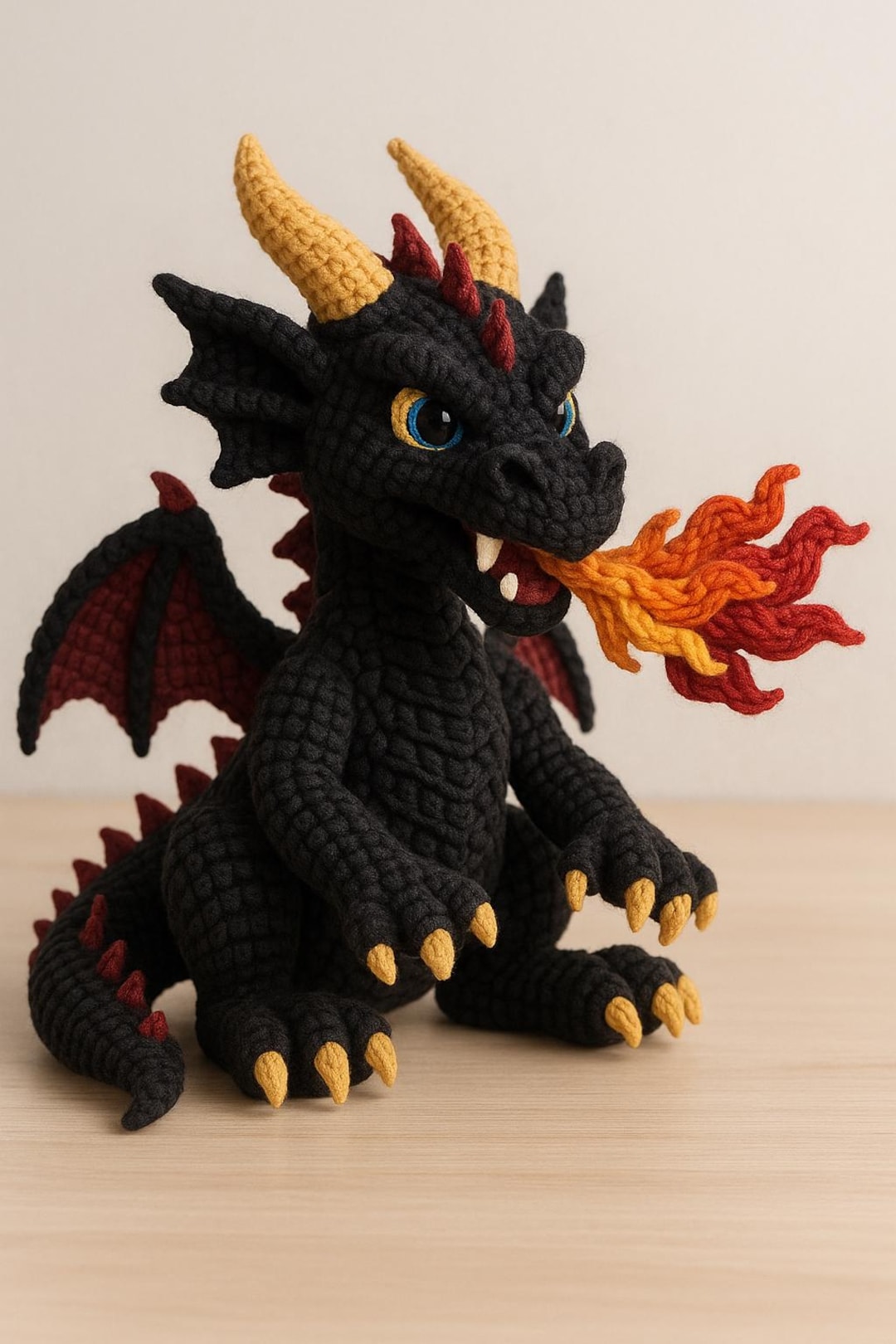 Amigurumi Dragon Crochet Pattern PDF – Fierce Fire-breathing Sitting ...