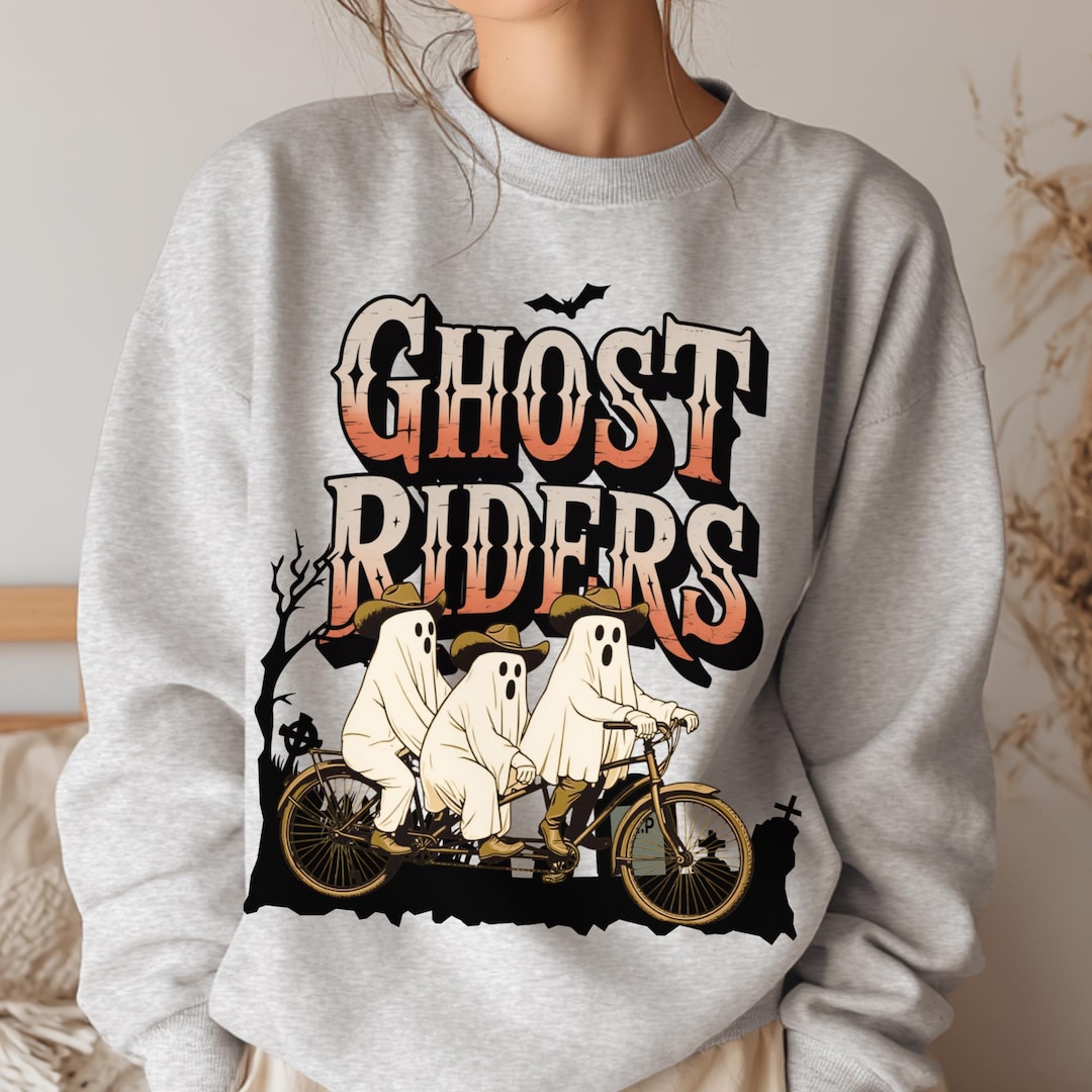 Funny Ghost Riders PNG Western Halloween - Cowboy Ghosts on A 3-wheel ...