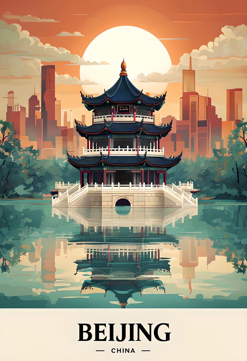 Beijing Poster Art - Etsy