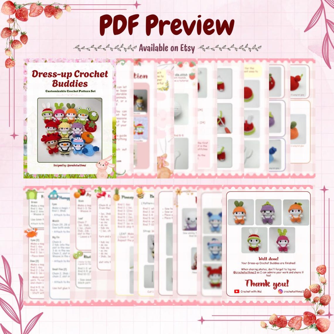 Dress-up Crochet Buddies Pattern - Customizable Amigurumi Set - Etsy