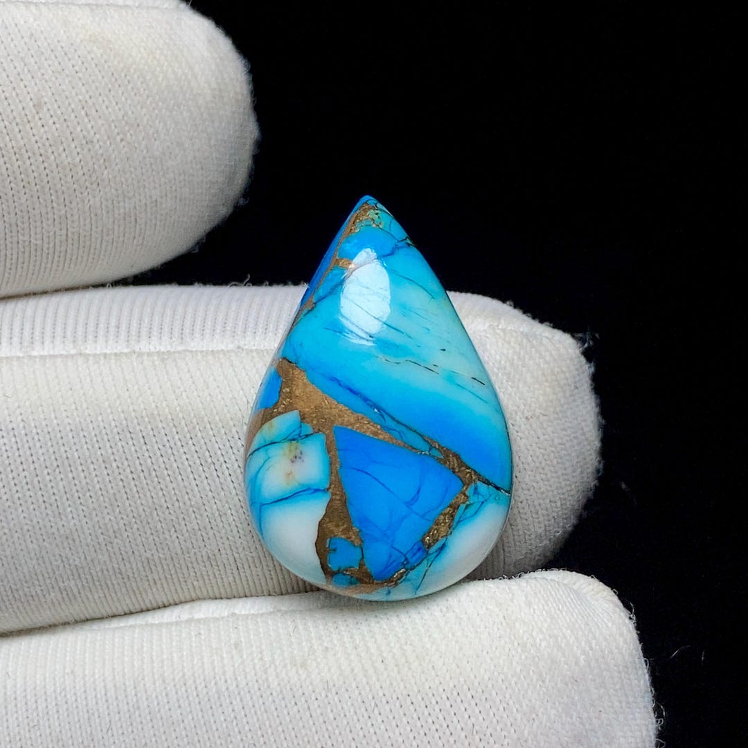 Ice Blue Dalia Mohave Turquoise - 6.15 Cts - 17.3x11.7x4 MM - Blue ...