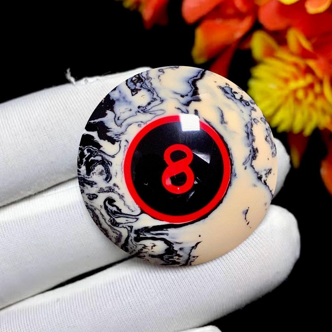 Upcycled Billiard Ball Cabochon - 8 Number, 30 MM, Round - Bold ...