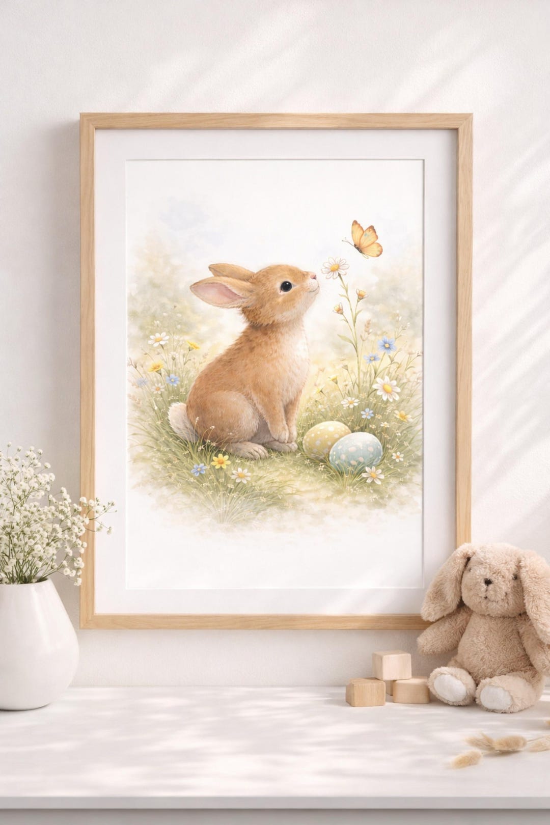 Affiche Lapin de Pâques Aquarelle – Décoration Chambre Bébé – Poster ...