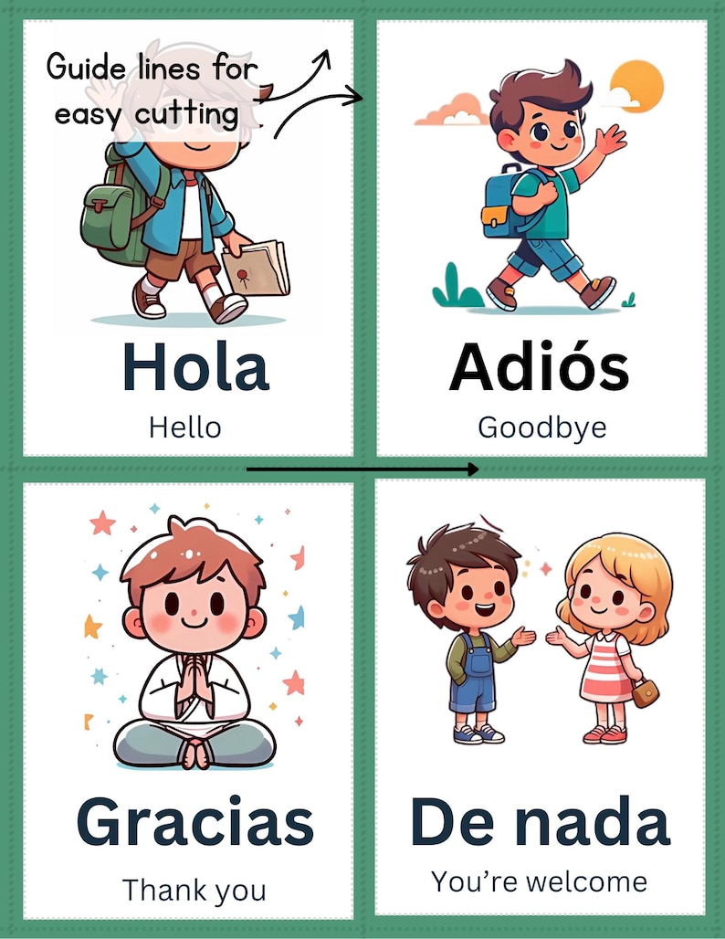 Spanish First Phrases Flashcards: Bilingual Learning for Kids (PDF ...
