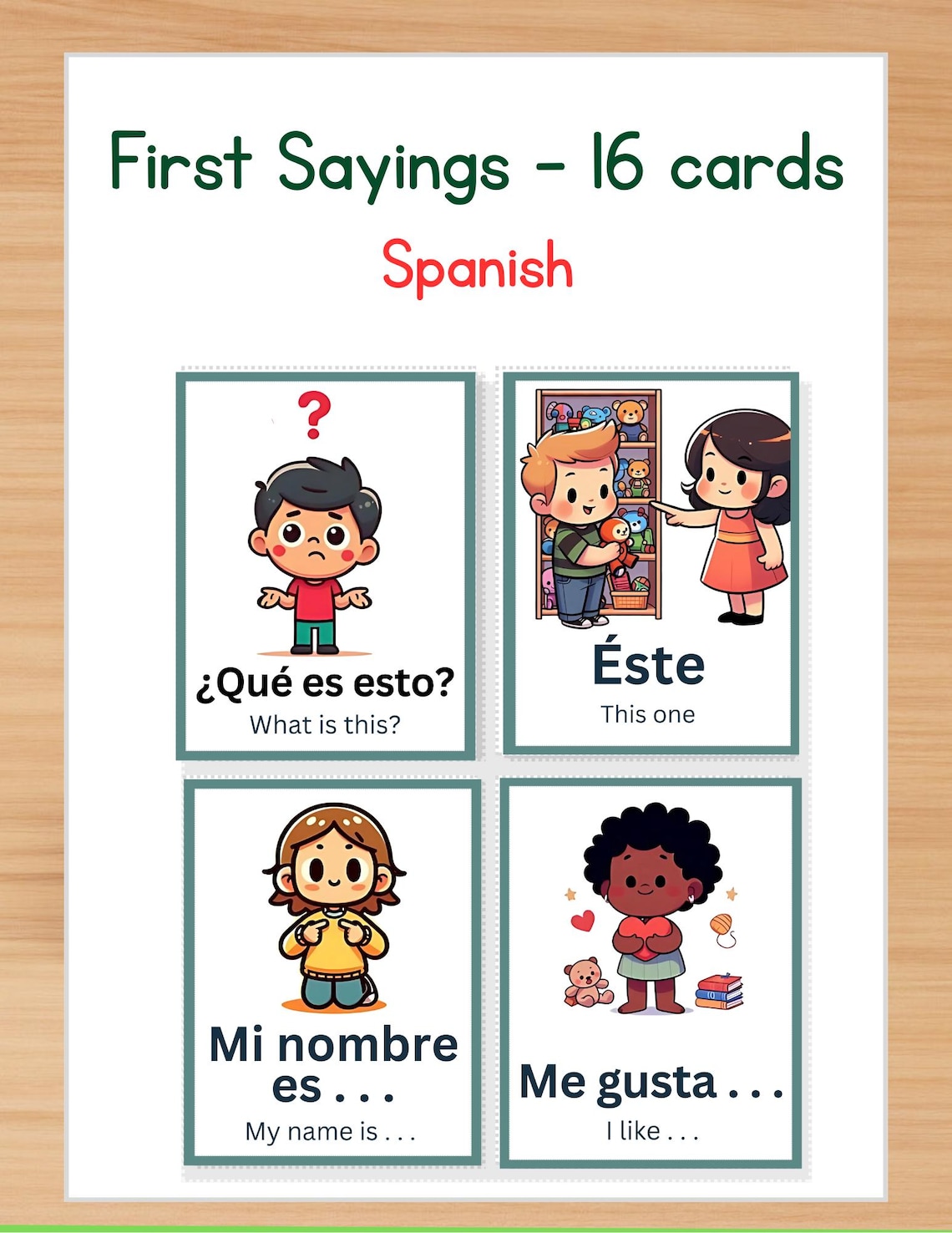 Spanish First Phrases Flashcards: Bilingual Learning for Kids (PDF ...