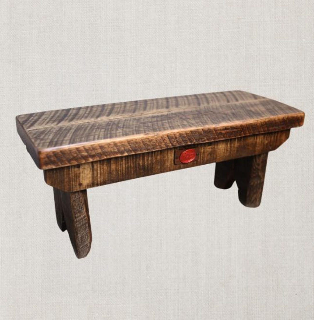 Handmade Rustic Solid Oak Footstool: Small Wood Bench Step Stool - Etsy