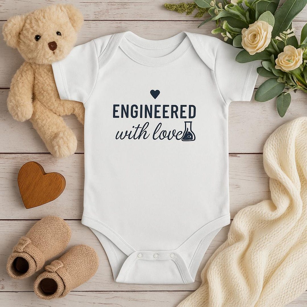 Engineered With Love Baby Onesie IVF STEM Science Baby Bodysuit Gift - Etsy